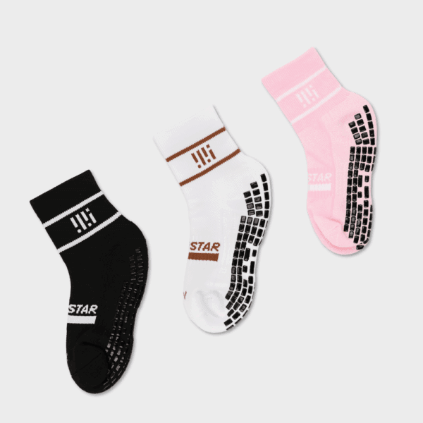 3 or 4 Pack Quarter Crew Socks - Grip Star Socks Australia
