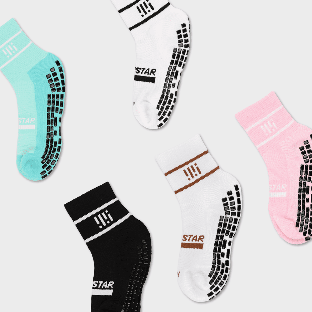 5 Pack Quarter Crew Socks - Grip Star Socks Australia
